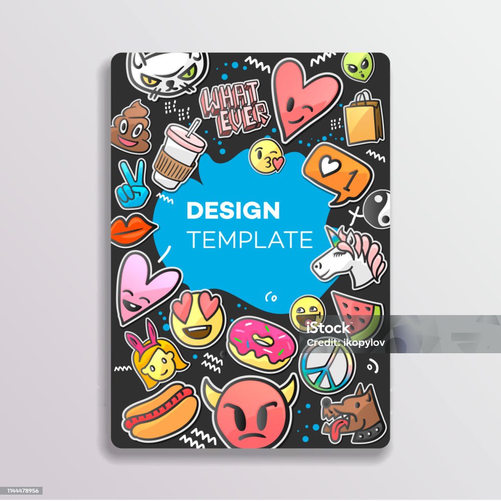 Desain Sampul Dengan Pola Patch Untuk Perencana Dan Notebook Stiker