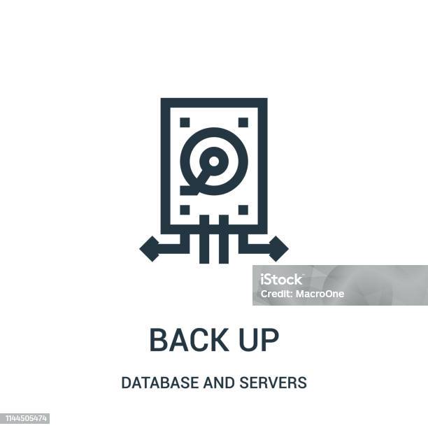 Back Up Icon Vector From Database And Servers Collection Thin Line Back Up Outline Icon Vector