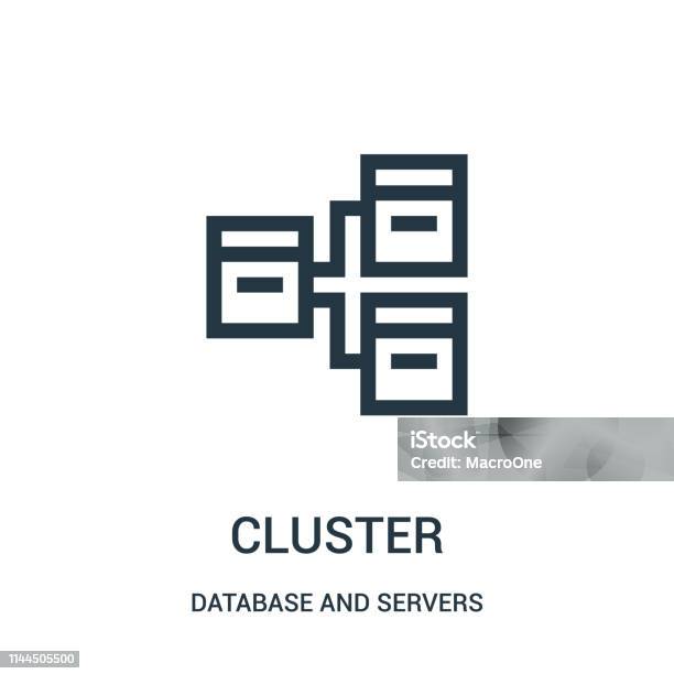 Vetores De Vetor De Ícone De Cluster Da Coleção De Banco De Dados E