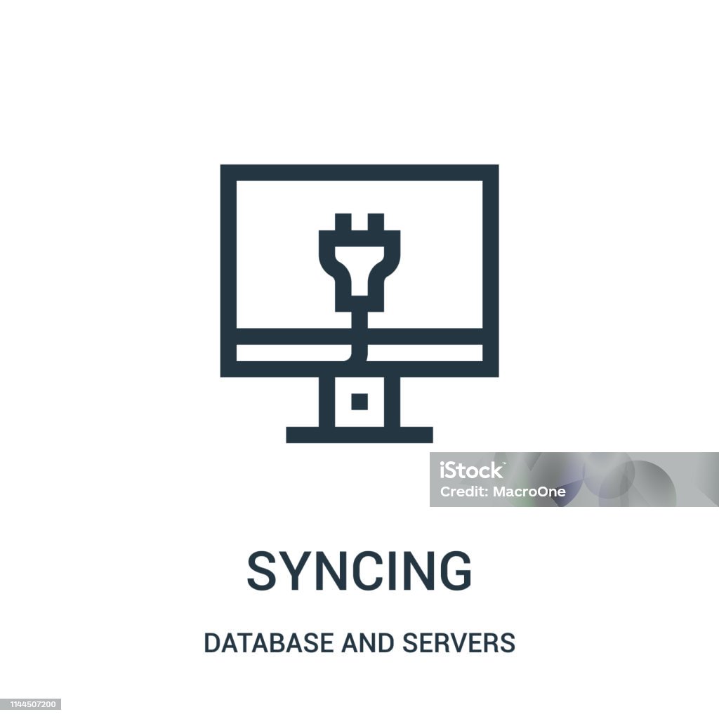 Syncing Icon Vector From Database And Servers Collection Thin Line Syncing Outline Icon Vector