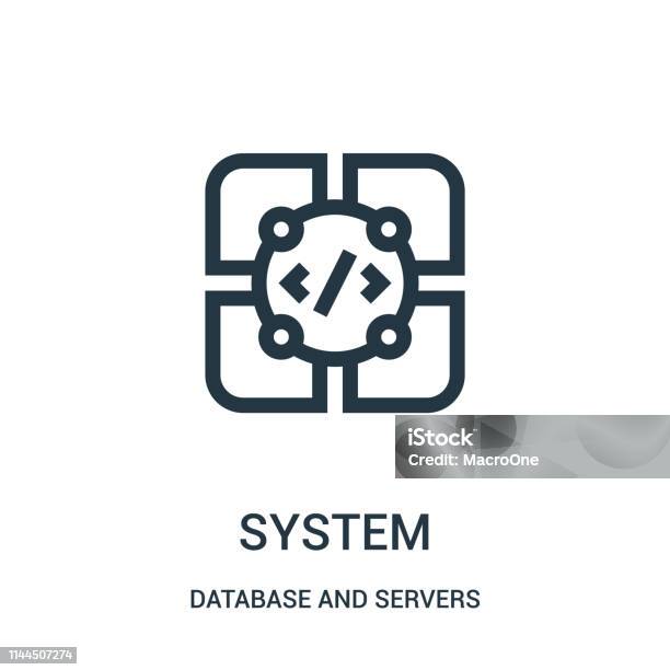 System Icon Vector From Database And Servers Collection Thin Line System Outline Icon Vector