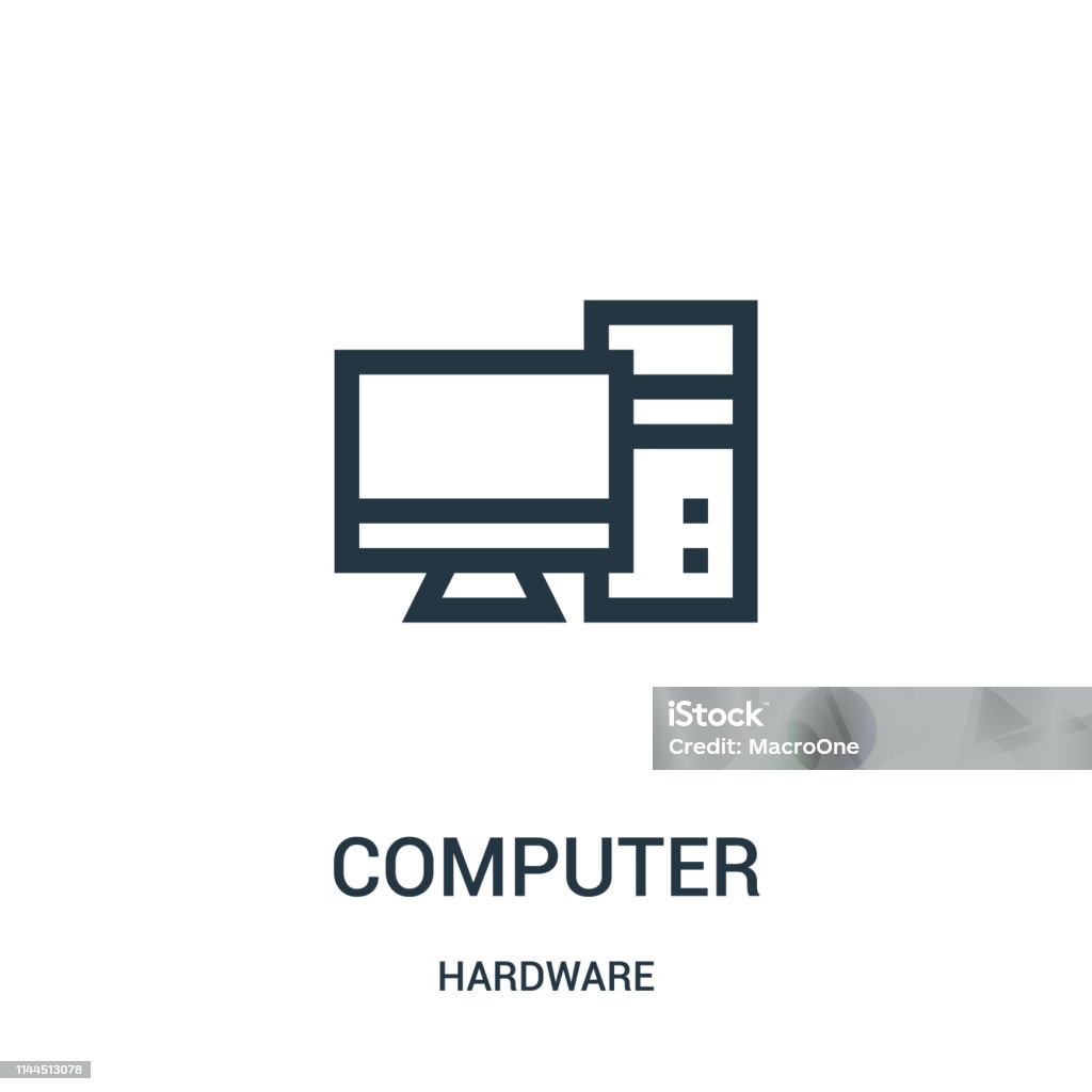 Computer Icon Vector From Hardware Collection Thin Line Computer Outline Icon Vector