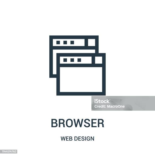 Browser Icon Vector From Web Design Collection Thin Line Browser Outline Icon Vector