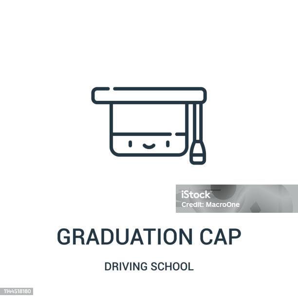 Lobtention Du Diplôme Cap Icône Vecteur De La Collection De Lécole De