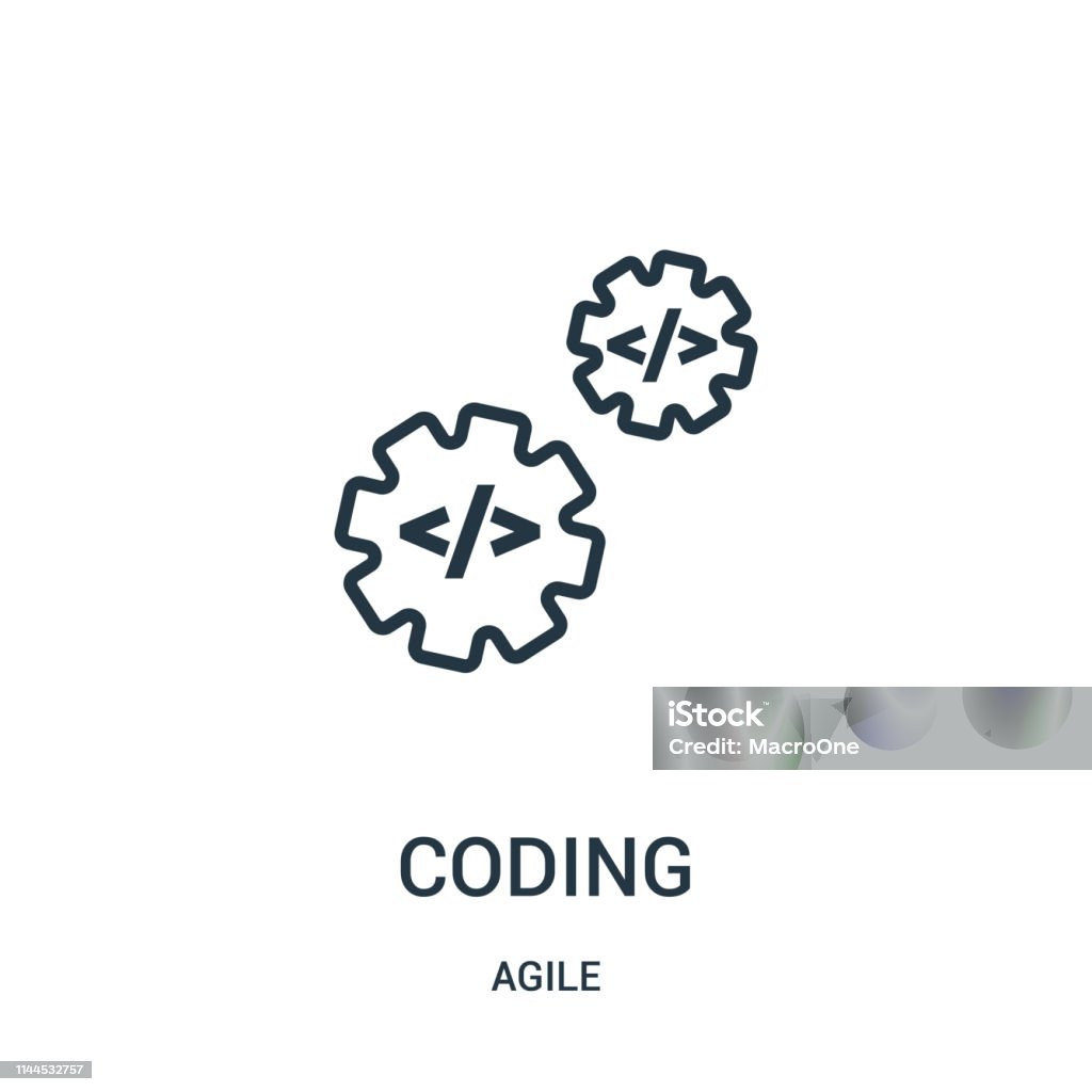 Coding Icon Vector From Agile Collection Thin Line Coding Outline Icon