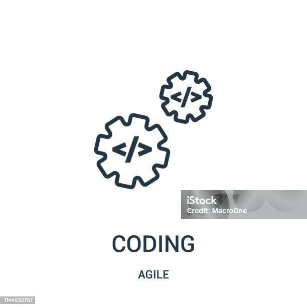 Coding Icon Vector From Agile Collection Thin Line Coding Outline Icon