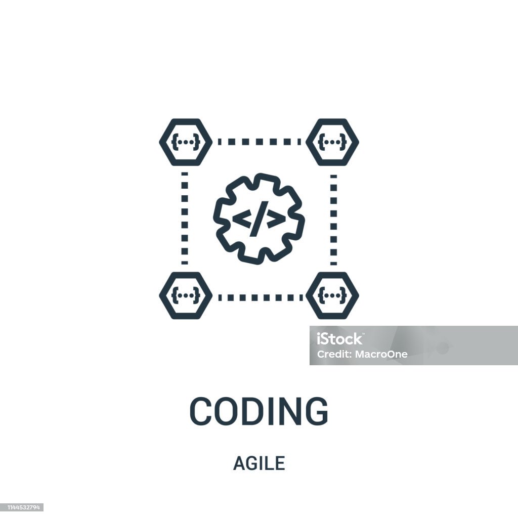 Coding Icon Vector From Agile Collection Thin Line Coding Outline Icon