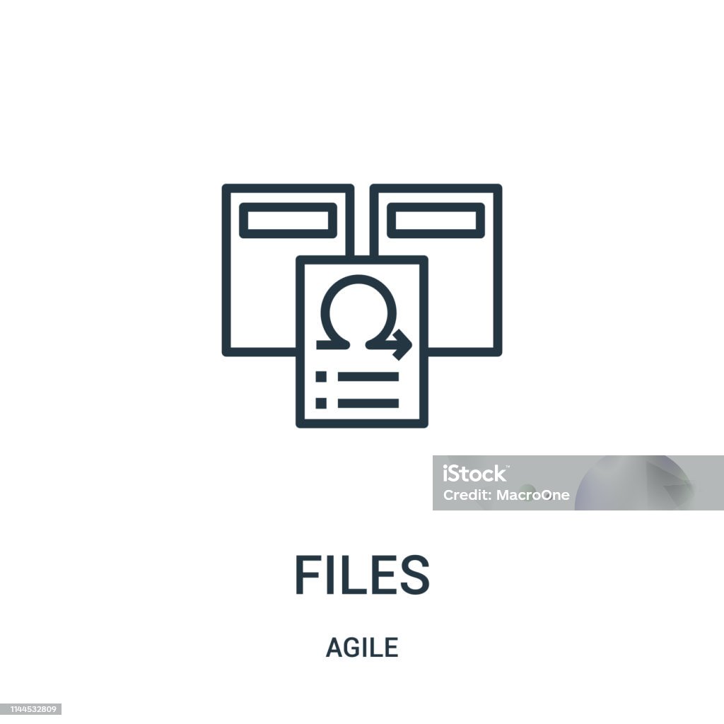 Files Icon Vector From Agile Collection Thin Line Files Outline Icon