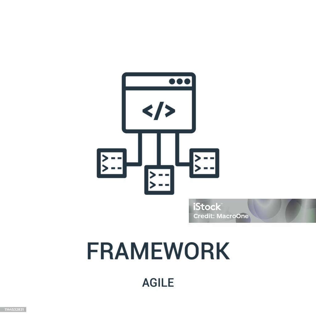 Framework Icon Vector From Agile Collection Thin Line Framework Outline