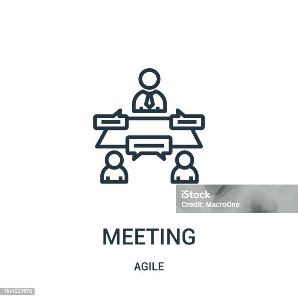 Meeting Icon Vector From Agile Collection Thin Line Meeting Outline