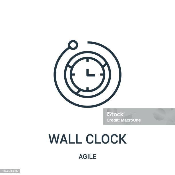 Vecteur Dicône Dhorloge Murale De Collection Agile Fine Ligne Mur