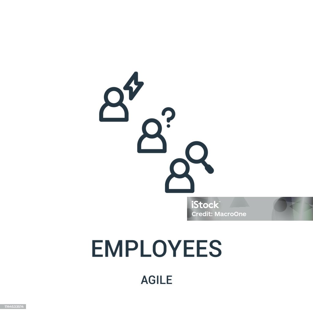 Employees Icon Vector From Agile Collection Thin Line Employees Outline