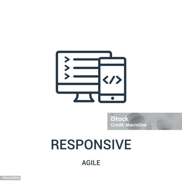 Responsive Icon Vector From Agile Collection Thin Line Responsive