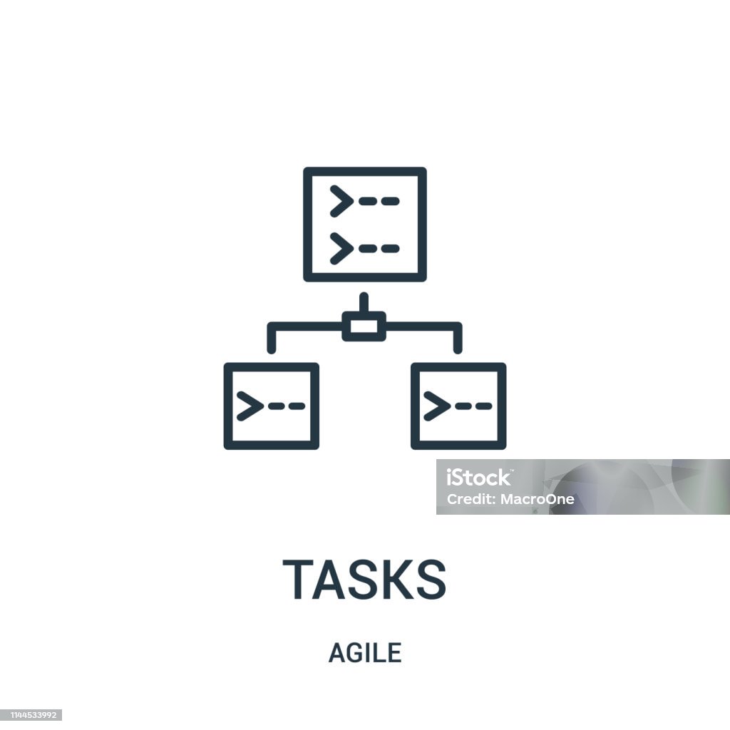 Tasks Icon Vector From Agile Collection Thin Line Tasks Outline Icon