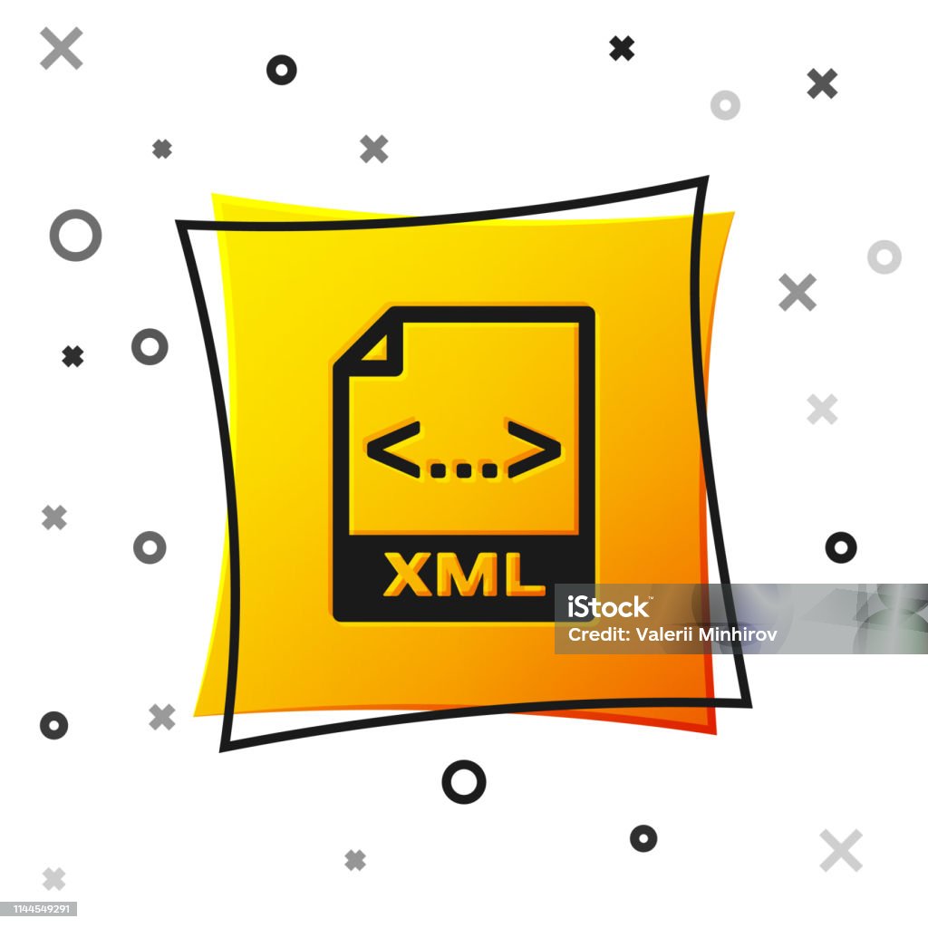 Black Xml File Document Icon Download Xml Button Icon Isolated On White Background Xml File