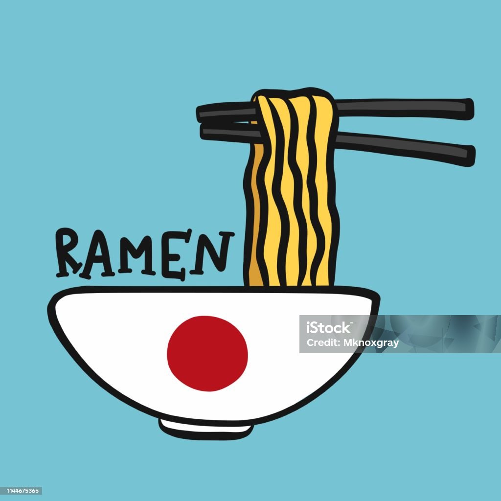 Ramen Karikatür Logo Vektör Illüstrasyon Stok Vektör Sanatı And Erişte