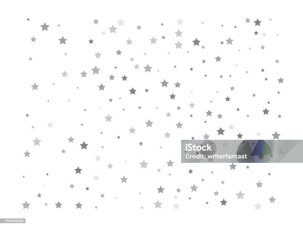 Random Falling Silver Stars Stock Illustration Download Image Now