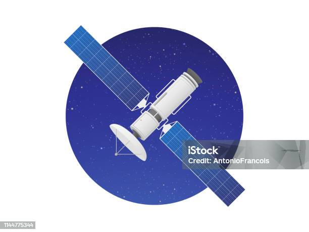 Satellite Dans Lespace Vecteur Icône Illustration Vecteurs Libres De
