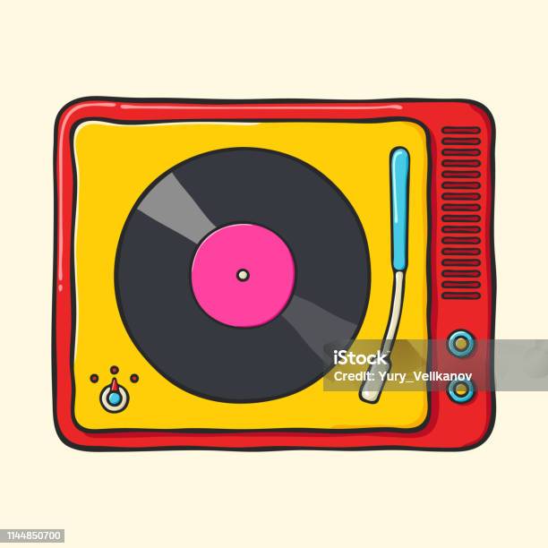 Retro Portable Turntable Tangan Digambar Pop Gaya Seni Ilustrasi ... Retro Portable Turntable Tangan Digambar Pop Gaya Seni Ilustrasi ...