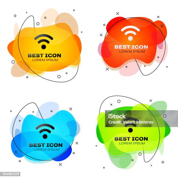 Ikon Simbol Jaringan Internet Nirkabel Wifi Hitam Terisolasi Pada Latar