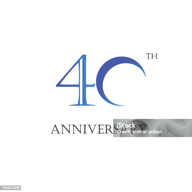 Nomor 40 Alfabet Font Vektor Desain Datar Dinamis Modern Dengan Warna