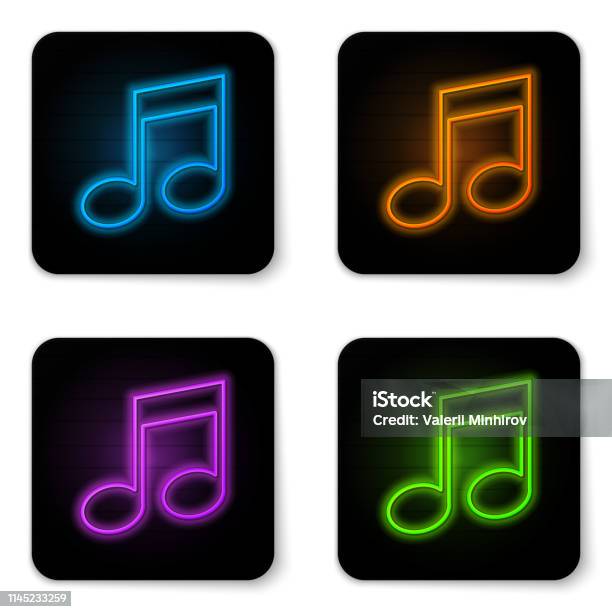 Néon Lumineux Note De Musique Icône De Tonalité Disolement Sur Le Fond