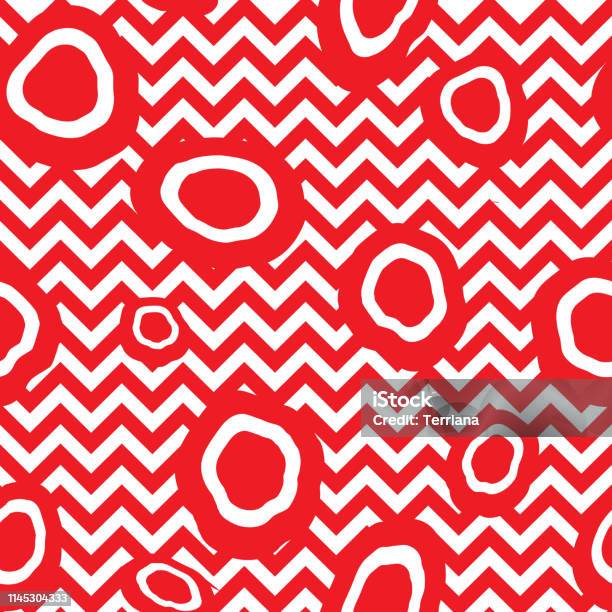 Abstact Seamless Pattern Dotted Line Texture Dot And Zigzag Line