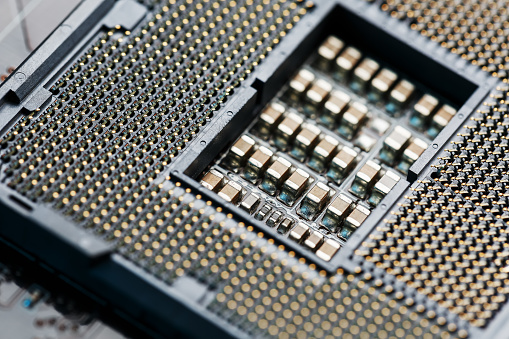 Macro Cpu Socketcpu Socket The Main Components Of A Computer Stock