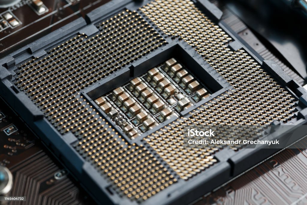 Macro Cpu Socketcpu Socket The Main Components Of A Computer Stock