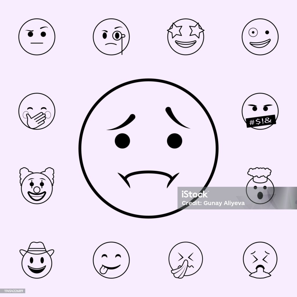 Pictogram Voor Teleurstelling Emoji Iconen Universele Set Voor Web En
