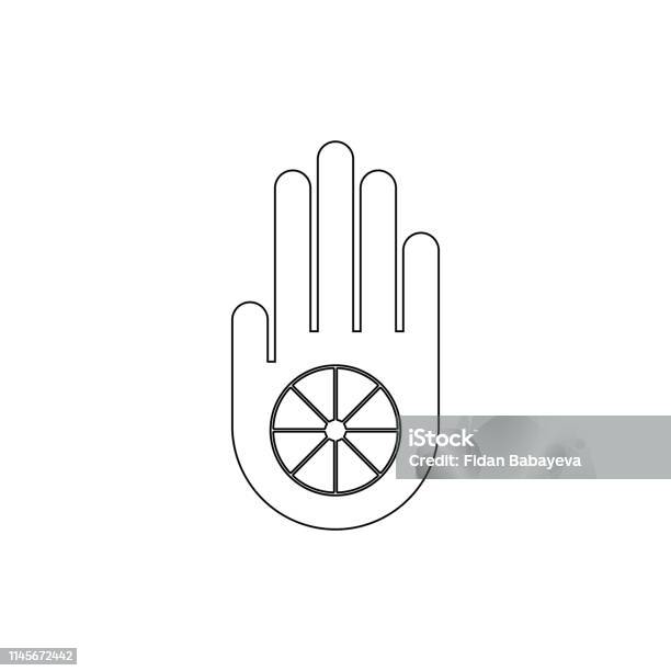 Symbole De Religion Icône De Contour De Jainism Élément De