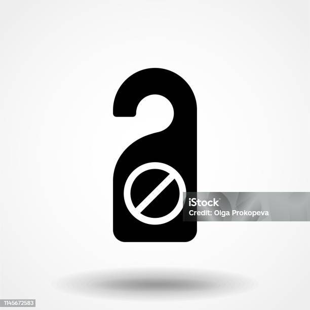 Do Not Disturb Line And Glyph Icon Travel And Tourism Door Hanger Sign