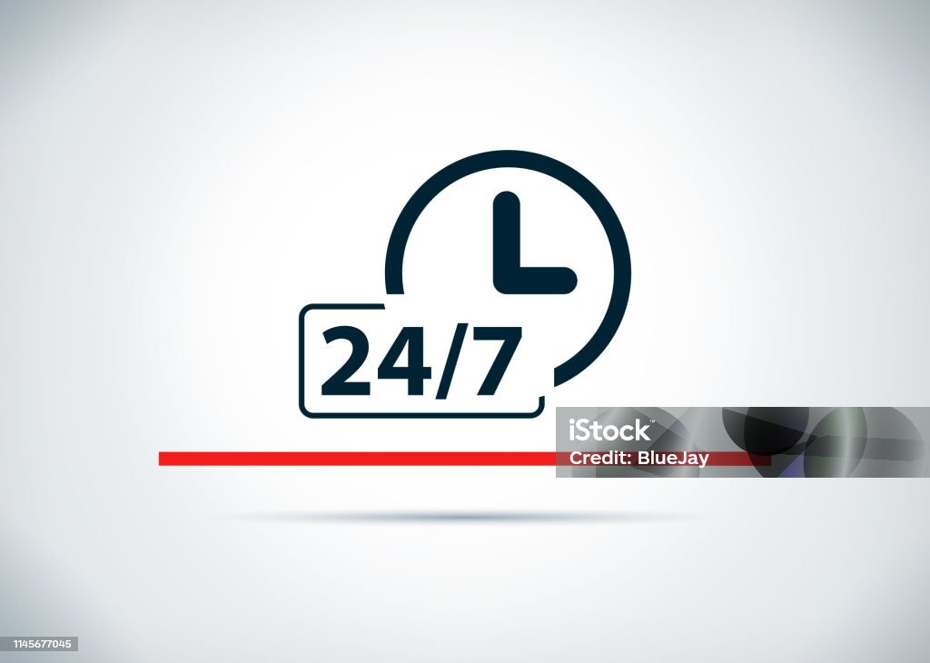 24 7 Clock Icon Abstract Flat Background Design Illustration Stock ... 24 7 Clock Icon Abstract Flat Background Design Illustration Stock ...