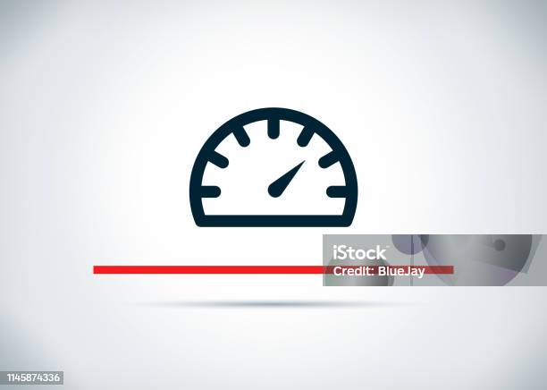 Ilustrasi Desain Latar Belakang Datar Ikon Pengukur Speedometer Abstrak