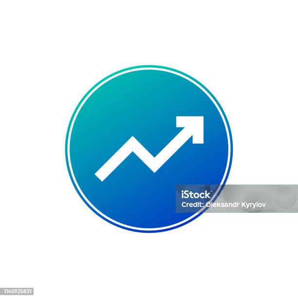 Graphe Diagramme Symbole Blanc Dans Le Cercle Bleu Avec Licône Plate