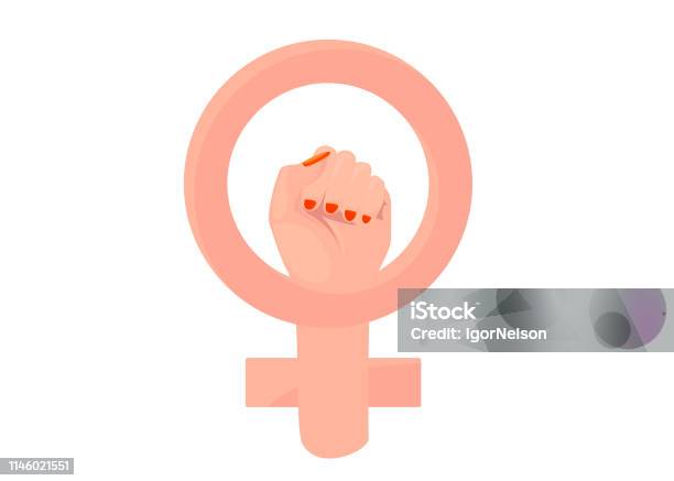 Ilustración De Las Mujeres Resisten El Símbolo En El Estilo De Dibujos