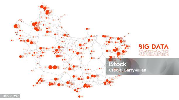 Vektor Abstrak Grafik Warnawarni Big Data Koneksi Visualisasi Koneksi