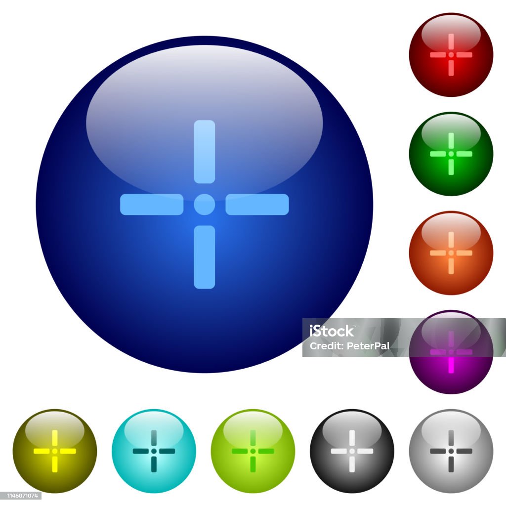 Precise Cursor Color Glass Buttons Stock Illustration Download Image