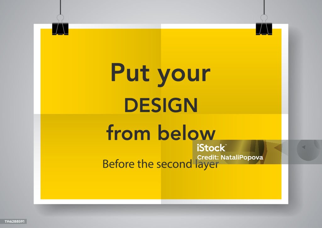 Twice A Folded Poster With Clampsposter With Clamps Vector Illustration