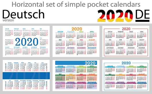Ilustración de Deutsch Calendarios De Bolsillo Horizontales 2020 y más ... Ilustración de Deutsch Calendarios De Bolsillo Horizontales 2020 y más ...