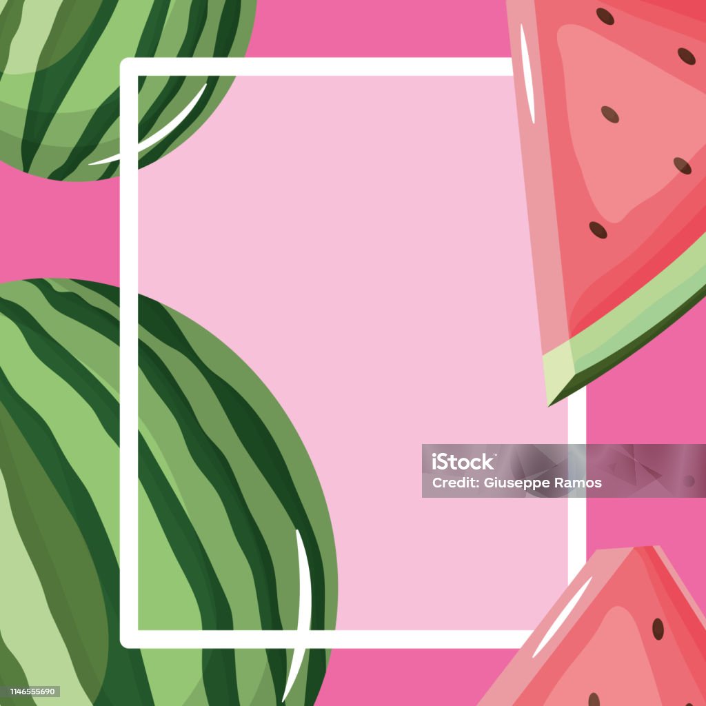 Bingkai Persegi Buah Semangka Segar Ilustrasi Stok - Unduh Gambar ... Bingkai Persegi Buah Semangka Segar Ilustrasi Stok - Unduh Gambar ...