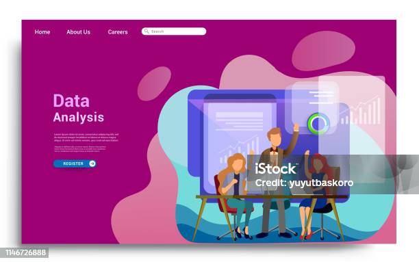 Templat Halaman Arahan Pemasaran Digital Konsep Desain Datar Modern