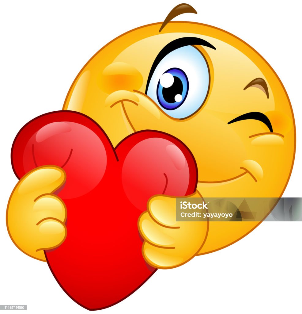 Emoticon Umarmt Herz Stock Vektor Art Und Mehr Bilder Von Herzform