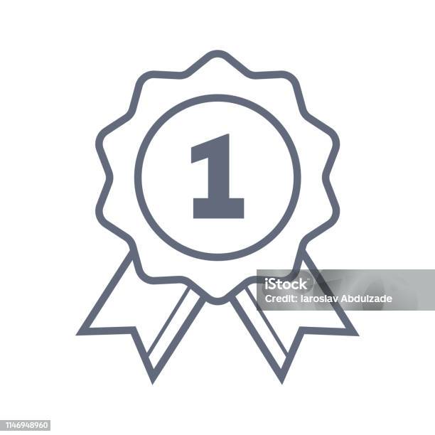 Icône De Ligne Médaille Récompense Militaire Signe Vectoriel Contour