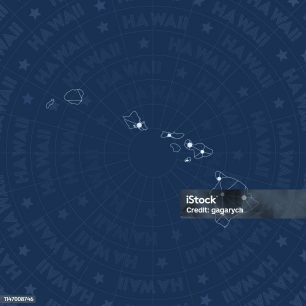 Réseau Dhawaï Carte De Lîle De Style Constellation Vecteurs Libres De