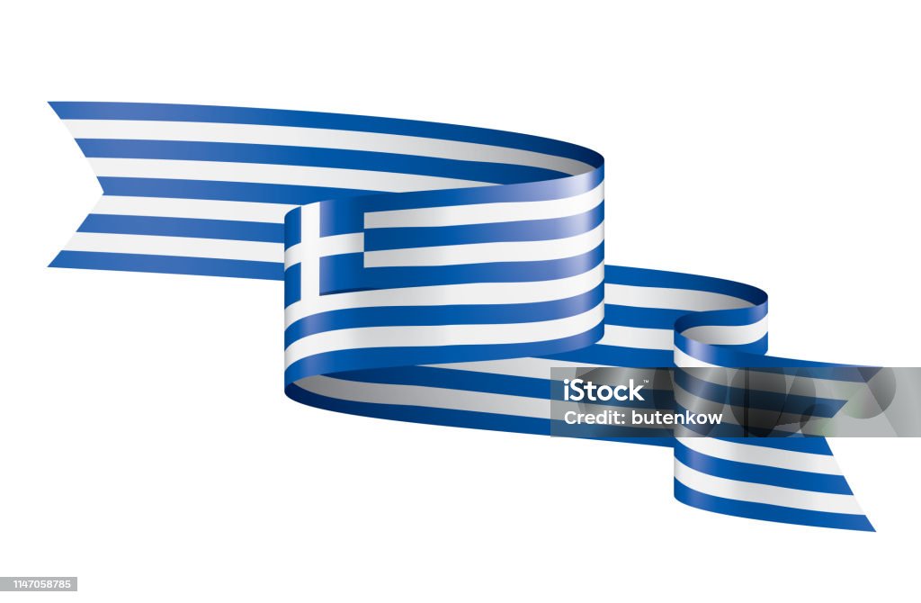 Ilustración De Bandera De Grecia Ilustración Vectorial Sobre Un Fondo