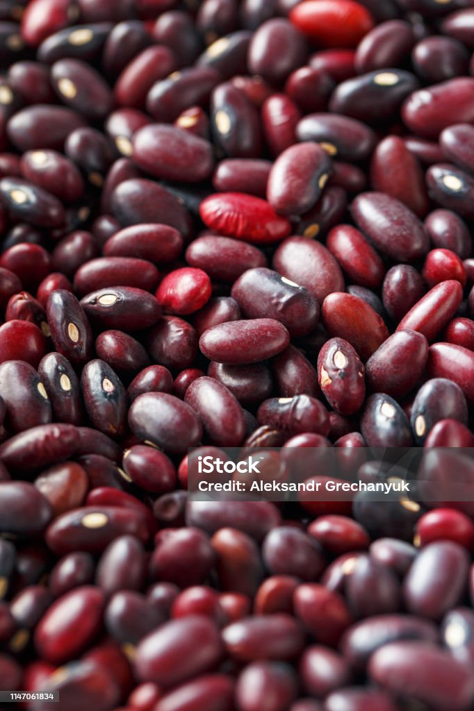 Closeup Of A Grain Of Red Bean Seeds The Texture Of The Legumes Close