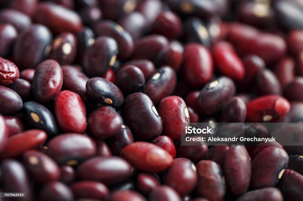 Closeup Of A Grain Of Red Bean Seeds The Texture Of The Legumes Close