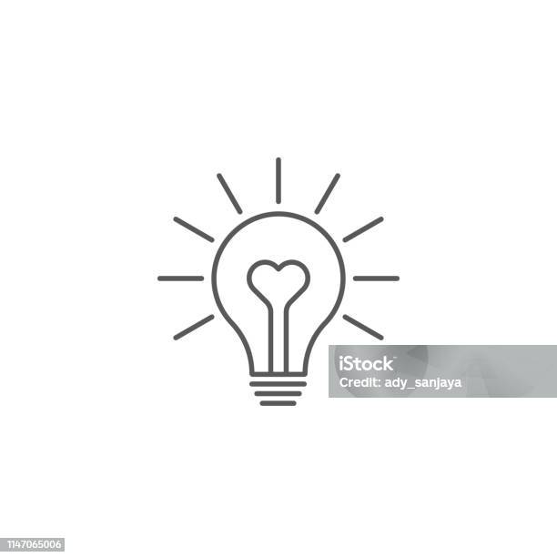 Forme De Coeur Dans Un Concept Dicône De Vecteur De Lumière Dampoule