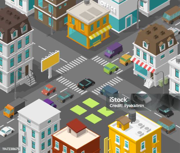 Kota Isometrik Jalan Distrik Kota Iklan Papan Iklan Di Jalan ... Kota Isometrik Jalan Distrik Kota Iklan Papan Iklan Di Jalan ...